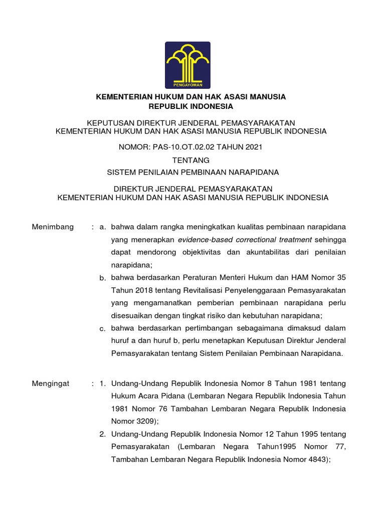 Kepdirjen PAS-10.OT.02.02 TAHUN 2021 Tentang SPPN 2021 | PDF