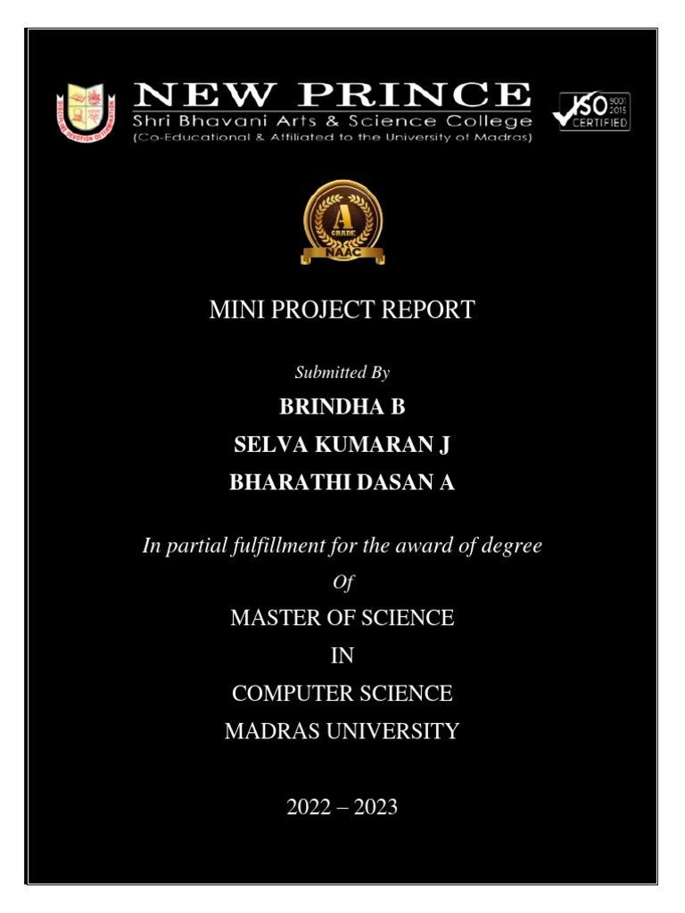 Mini Project Report | PDF | Html | Html Element