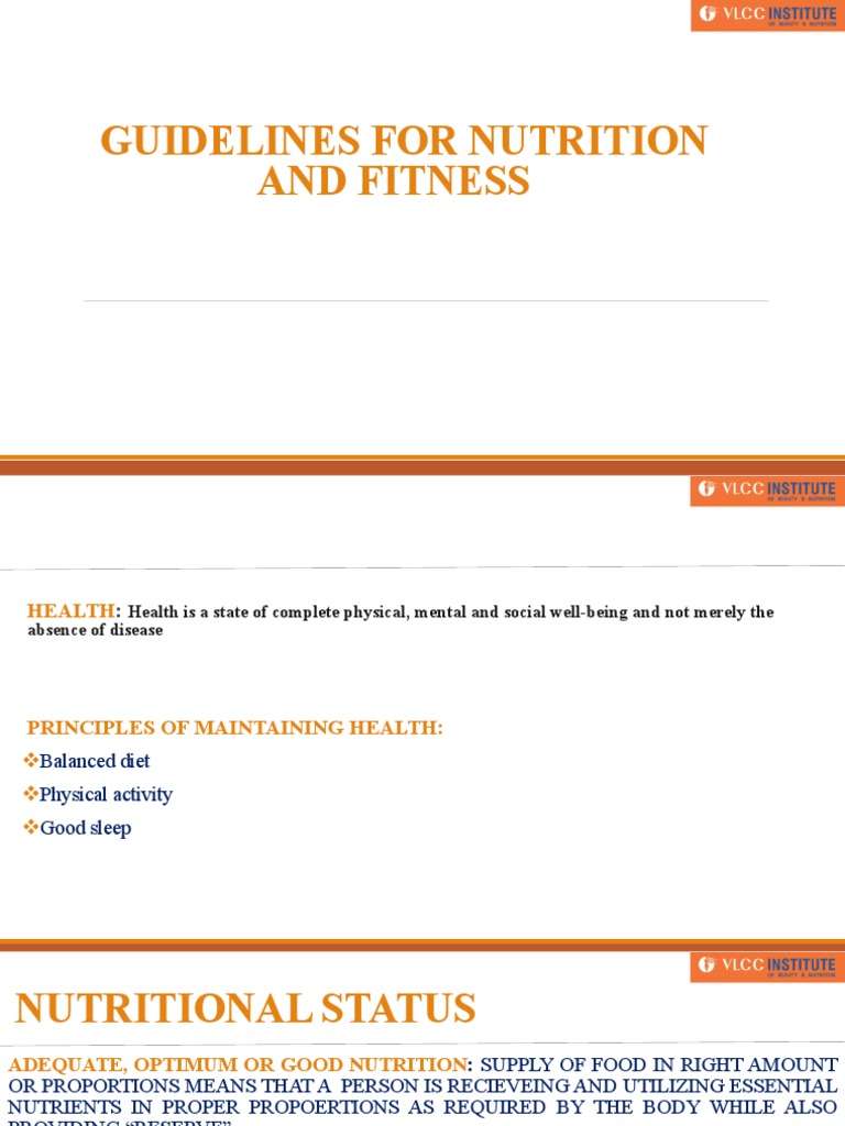 Guidelines For Nutrition and Fitness | PDF | Human Nutrition | Nutrients