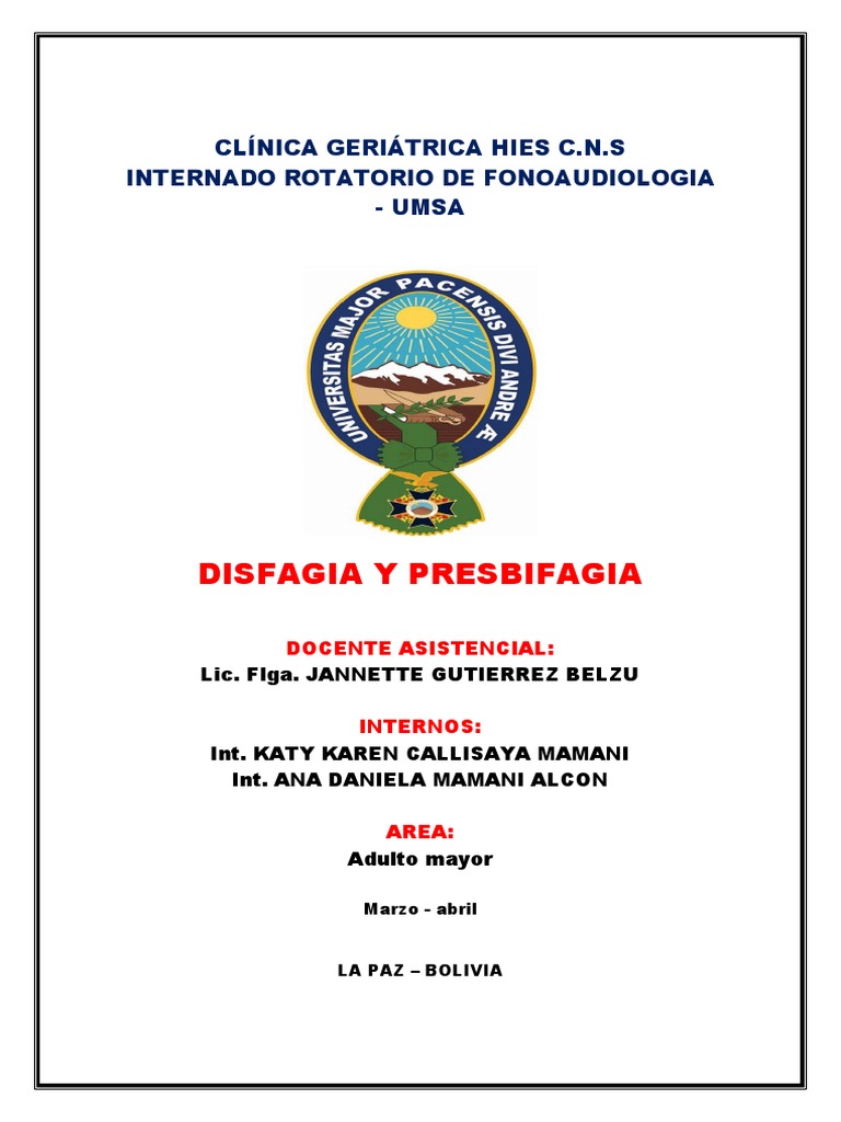 Disfagia Informe | PDF | Esófago | Anatomía humana