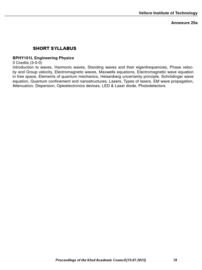 Engineering Physics Syllabus Overview | PDF | Waves | Quantum Mechanics