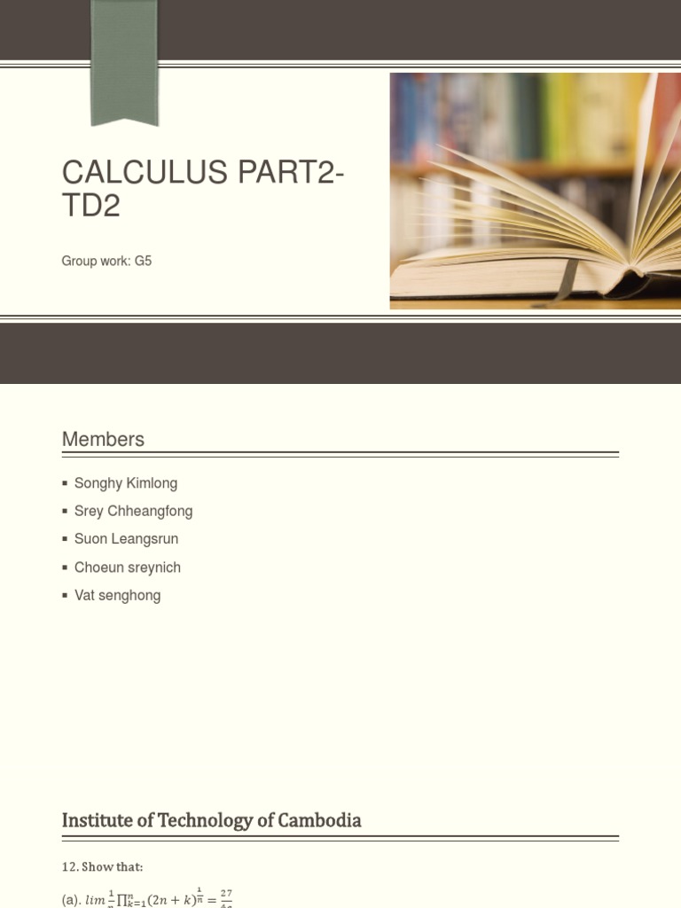 Calculus Part2 td2 | PDF