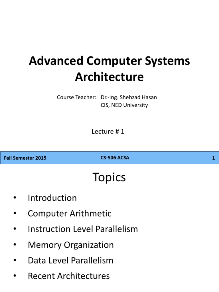 Advanced Computer Systems Overview | PDF | Parallel Computing | Central ...