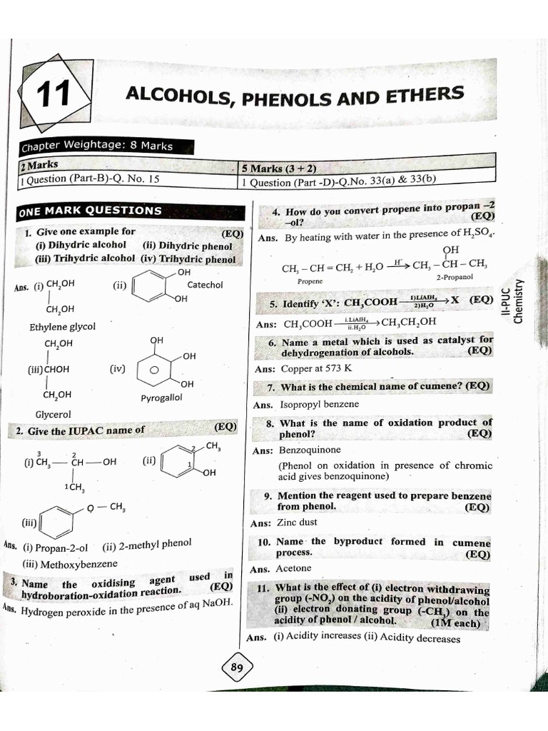 Alcohols, Phenols and Ethers | PDF