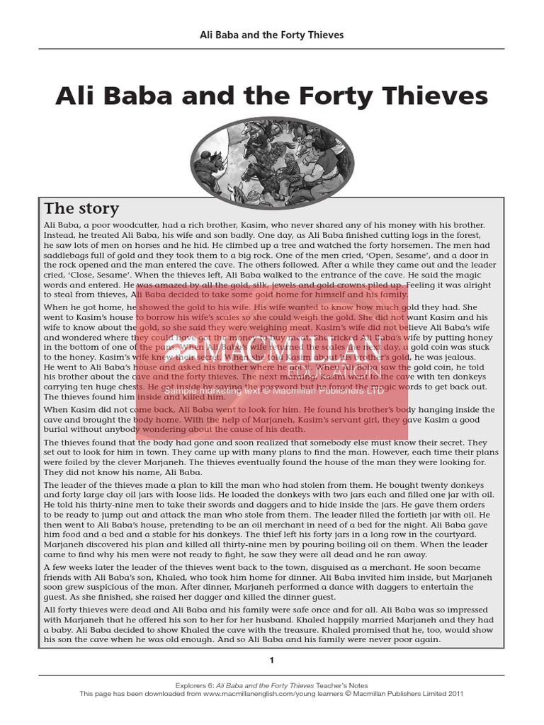 MACMILLAN Ali Baba and The Forty Thieves | PDF | Linguistics | Human ...