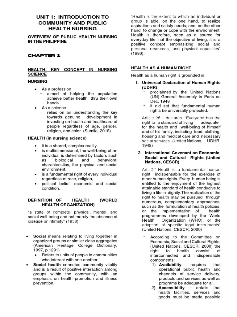 Unit 1 Chap 1 And 2 Pdf Nursing Public Health 