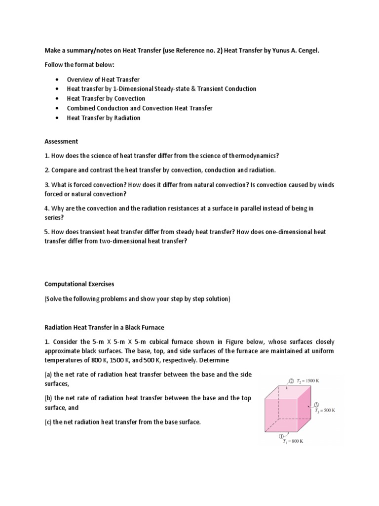 Assessment - Computational Exercises | PDF | Heat Transfer | Thermal ...