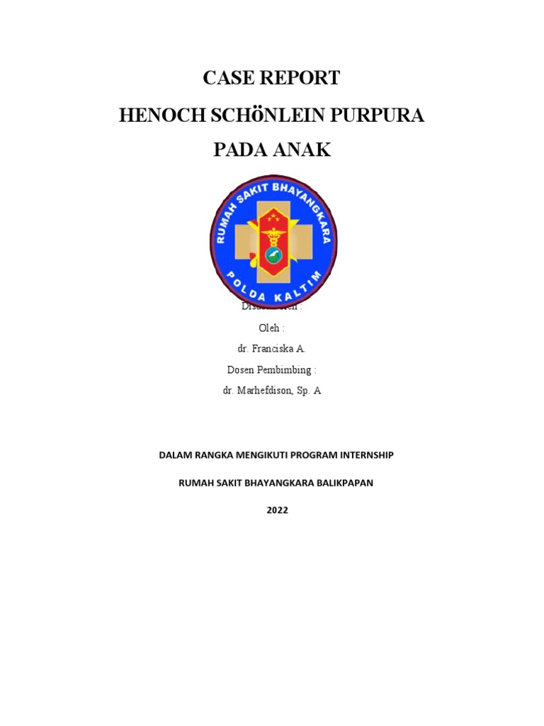 Referat Dan Case Report HSP Pada Anak DR Ava SP A | PDF
