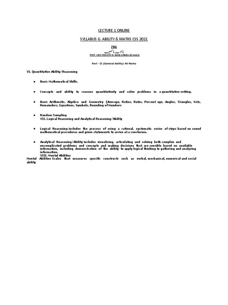 Lecture 1 Online | PDF | Mathematics | Area