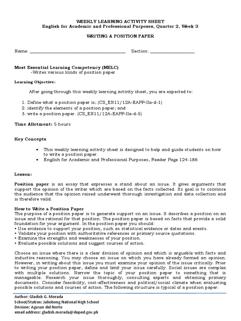 Eapp Q2 W3 Final | PDF | Argument | Essays