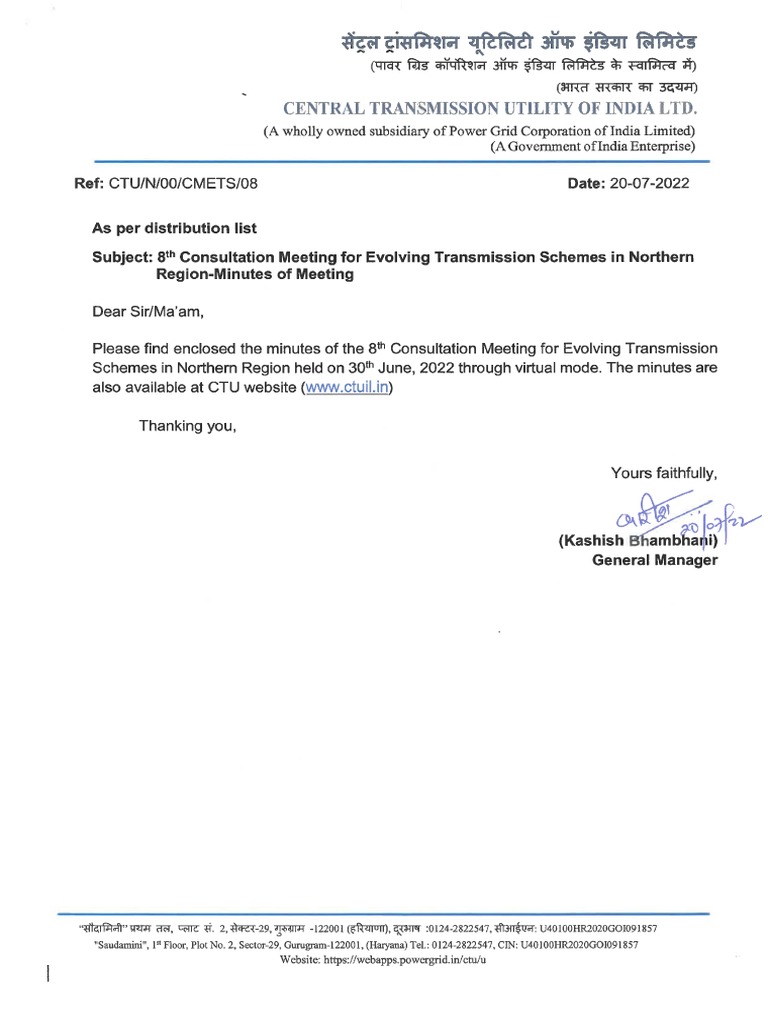 Minutes 8th CMETS-NR | PDF | Electric Power Transmission | Electrical ...