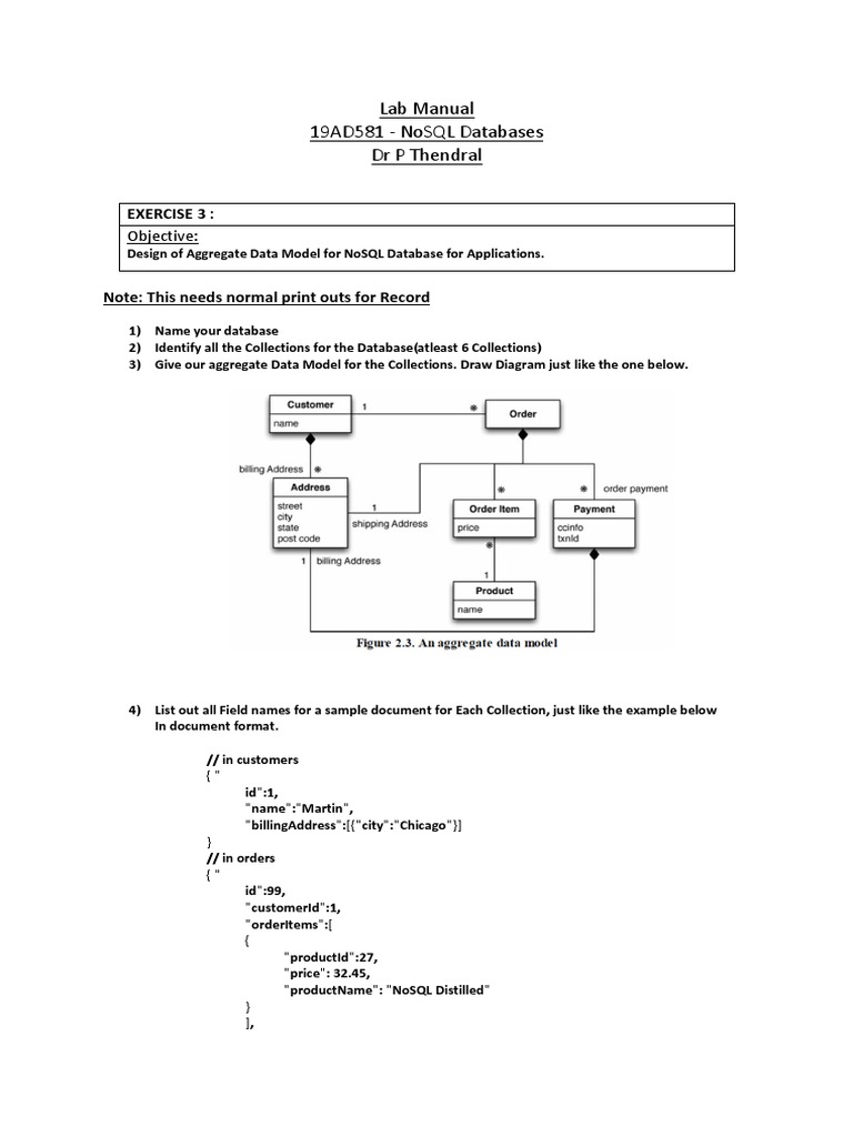 NoSQL Lab Exercises 3 | PDF