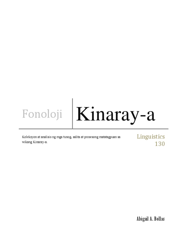 Phonology of Kinaray A | PDF