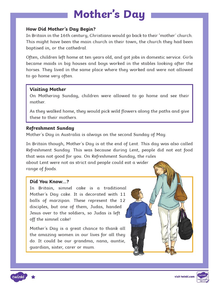 Mother's Day Differentiated Reading Comprehension Activity | PDF | Cakes