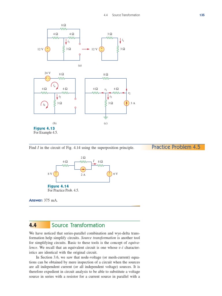 Source Transformation Techniques Explained | PDF | Electrical Network ...