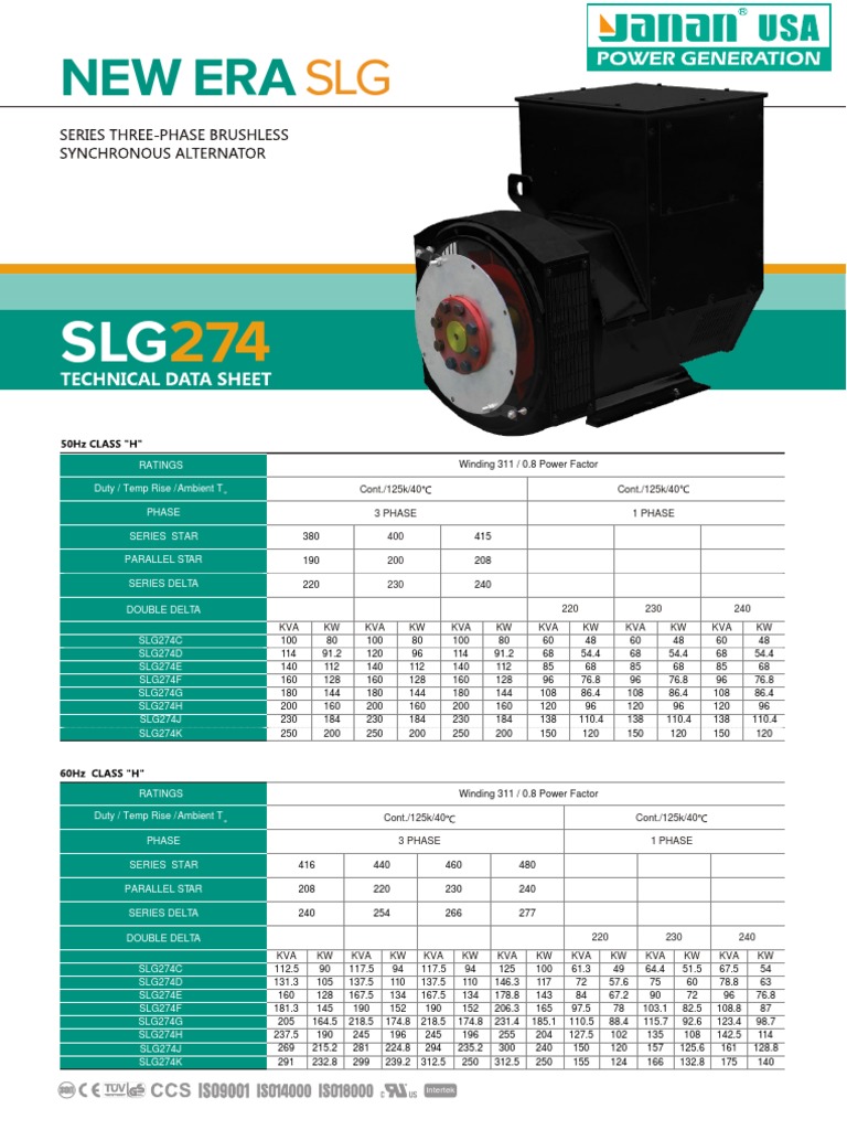 SLG274 US Cut Sheet | PDF | Machines | Mechanical Engineering