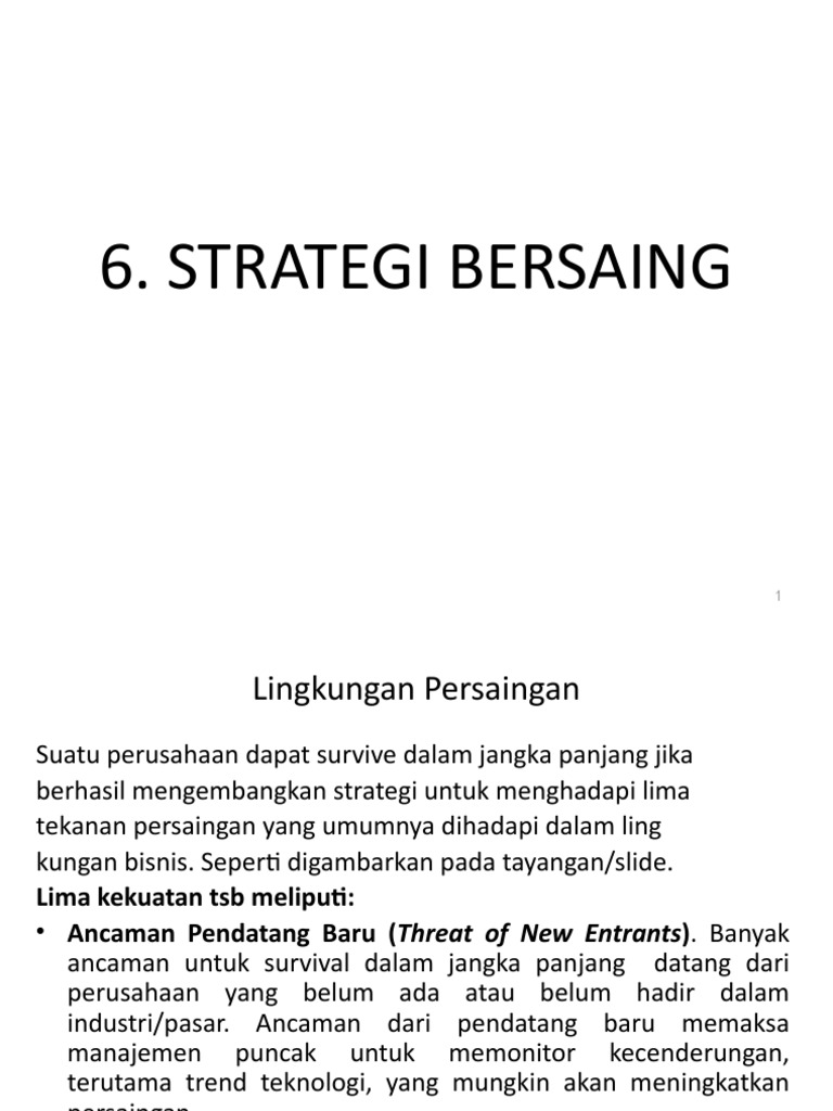 Strategi Bersaing | PDF | Bisnis | Pengelolaan Keuangan & Uang