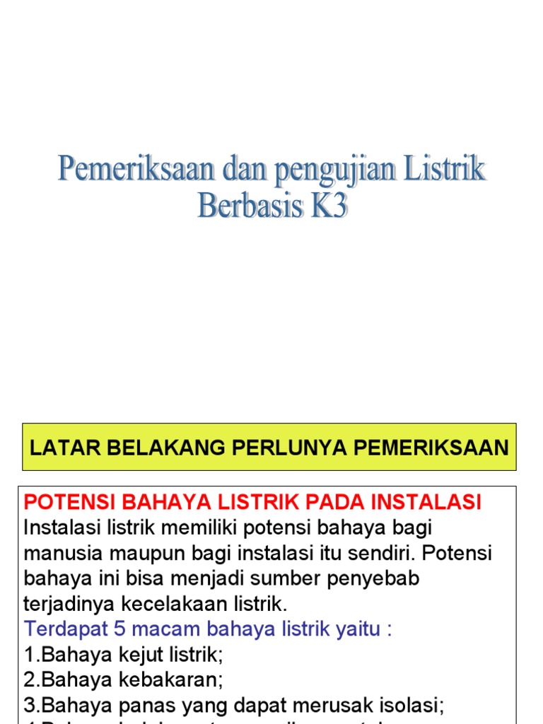 Riksa Uji k3 Listrik 2017 | PDF | Teknologi & Rekayasa