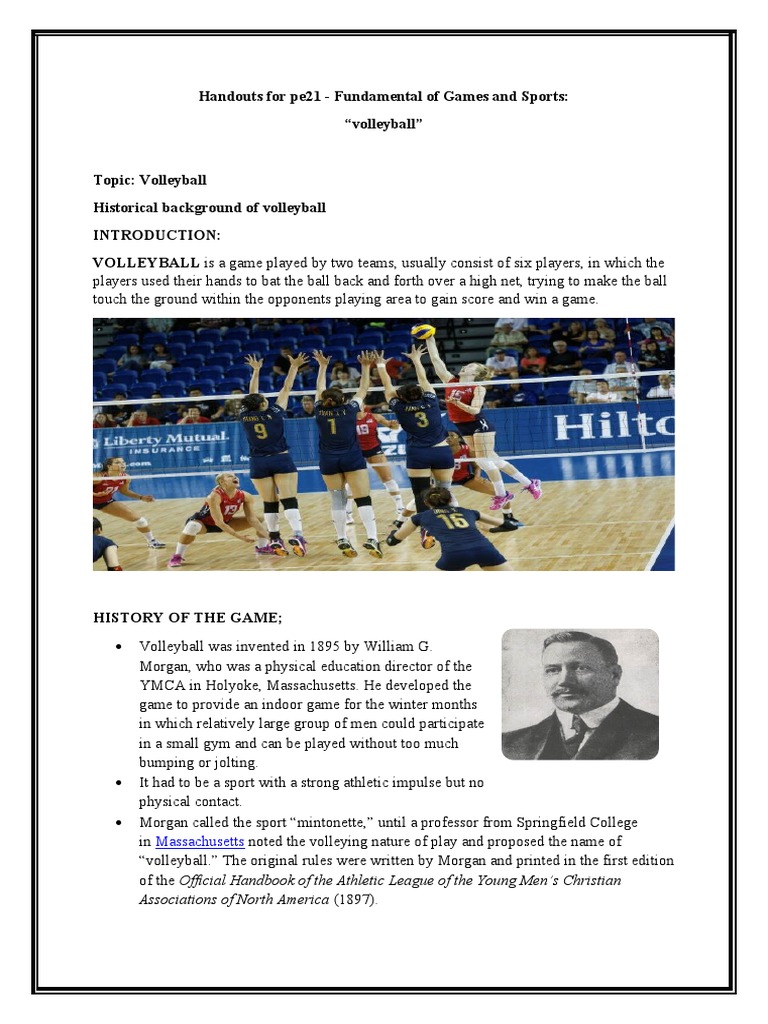 Handouts For Volleyball | PDF | Volleyball | Competitive Games