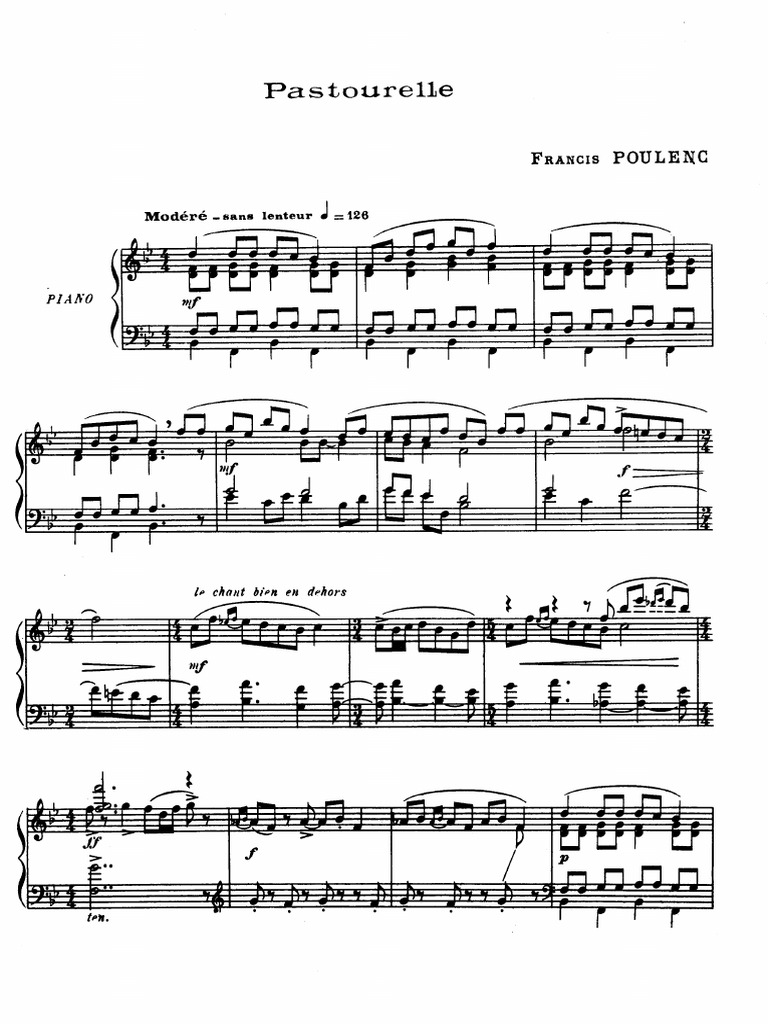 Poulenc - Pastourelle | PDF