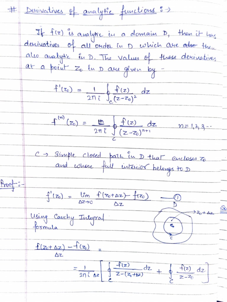 Cauchy Integral Formula For Derivatives | PDF Cauchy Integral Formula For Derivatives | PDF