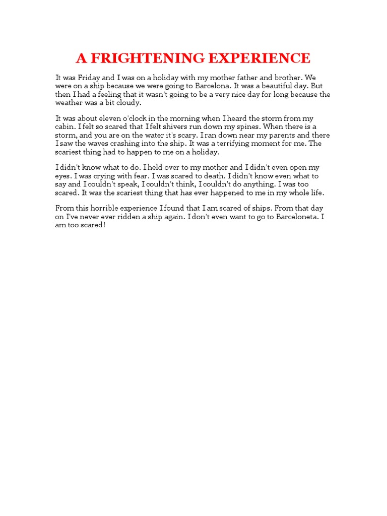 A Frightening Experience | PDF