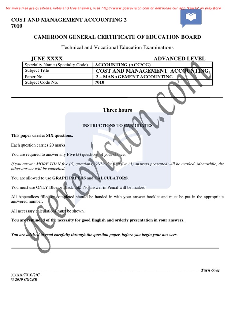 2019 7010 2c Cost and Management Accounting | PDF | Net Present Value ...