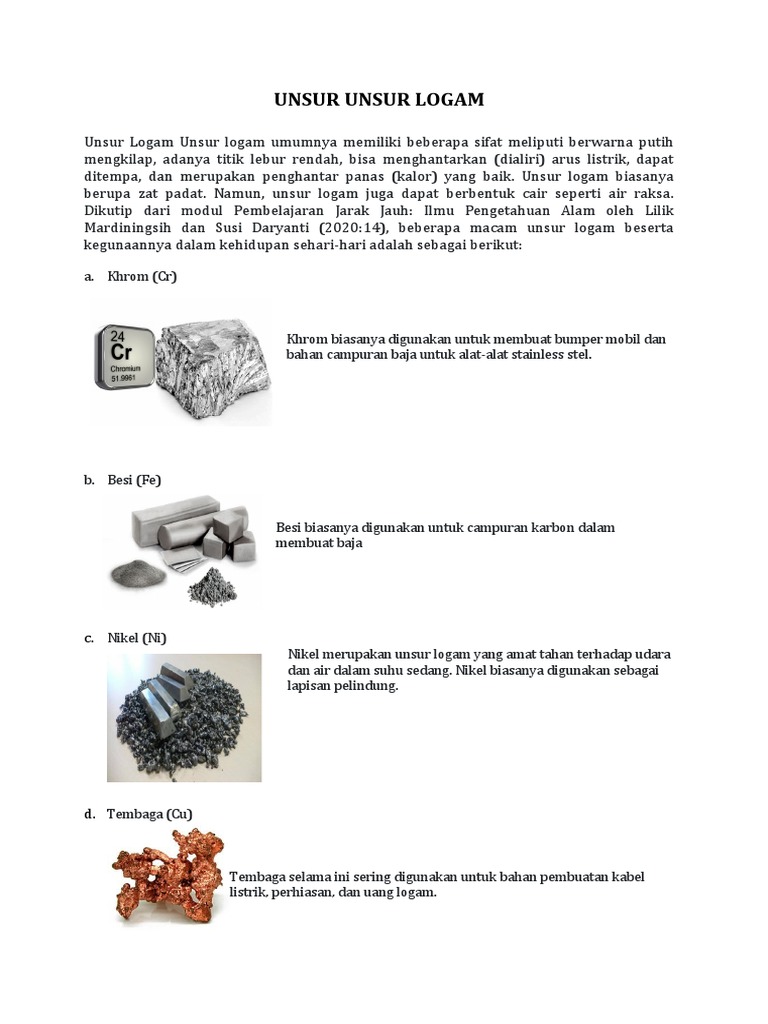 Unsur Unsur Logam | PDF