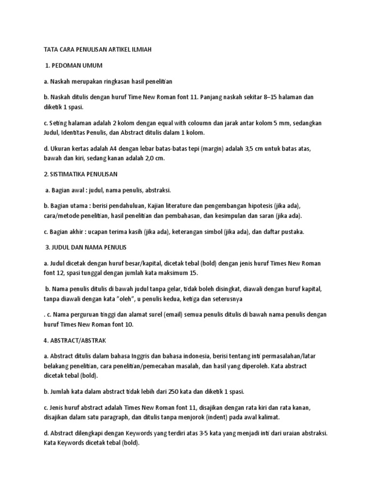 Tata Cara Penulisan Artikel Ilmiah Pdf