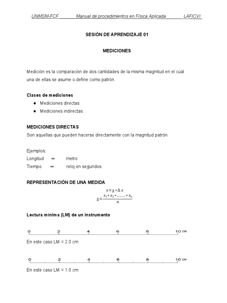 Guia Laboratorio 1 Mediciones | PDF | Metrología
