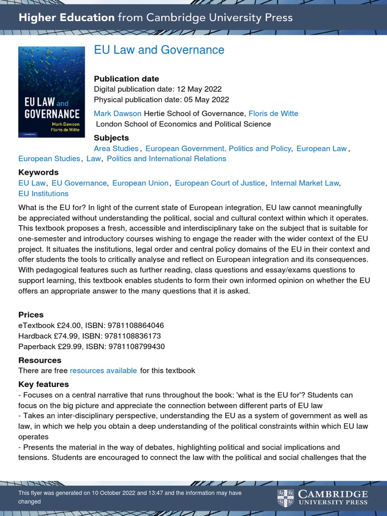 EU Law and Governance | PDF | European Union | European Union Law