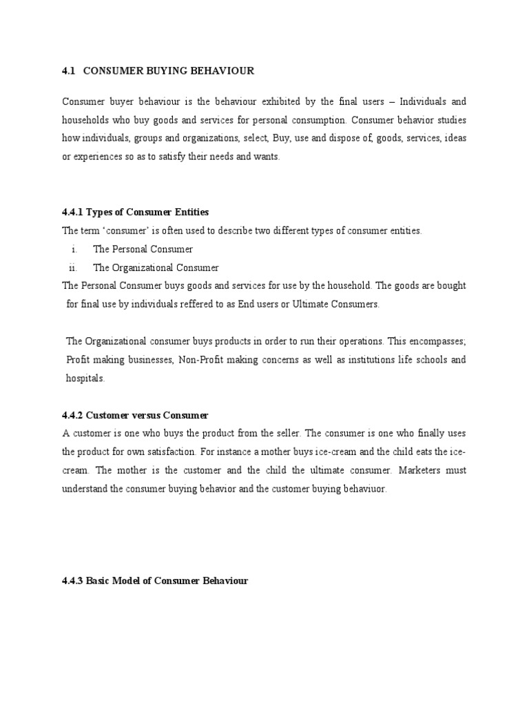 Consumer Buying Behaviour | PDF | Behavior | Consumer Behaviour