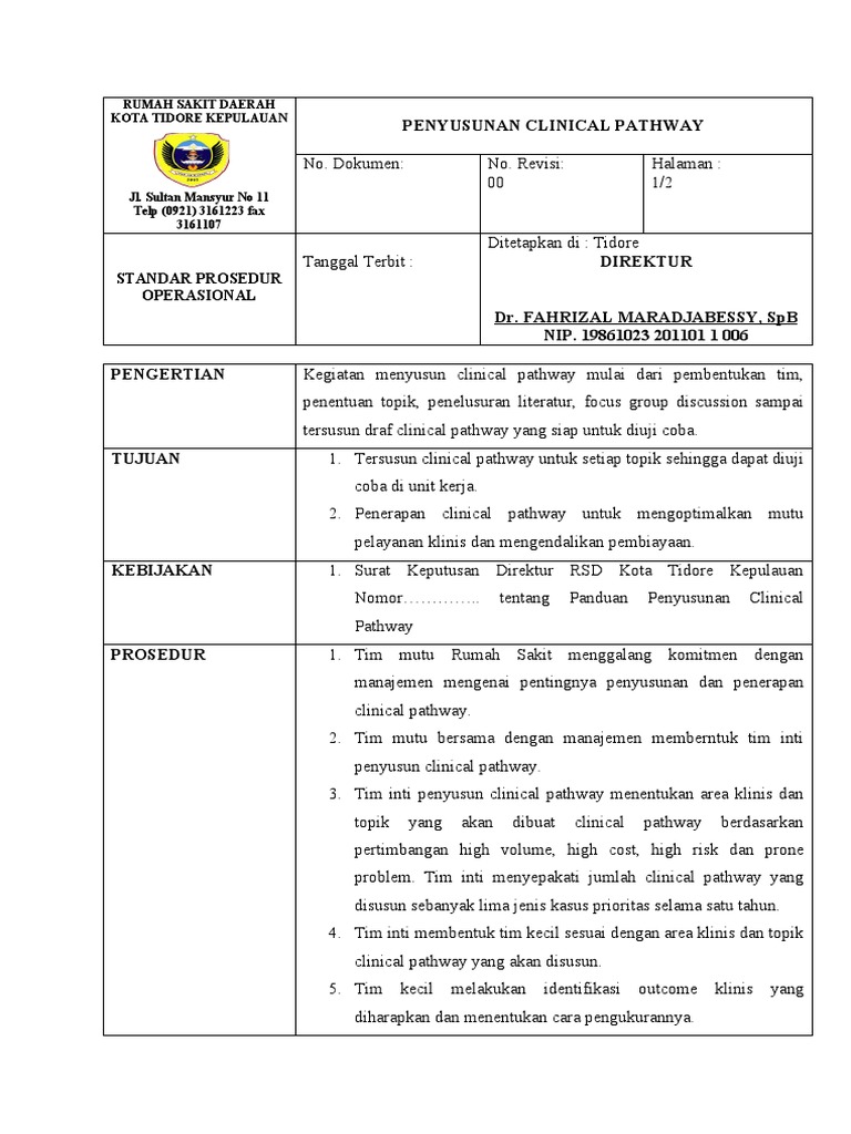 SOP Clinical Pathway 2022 | PDF