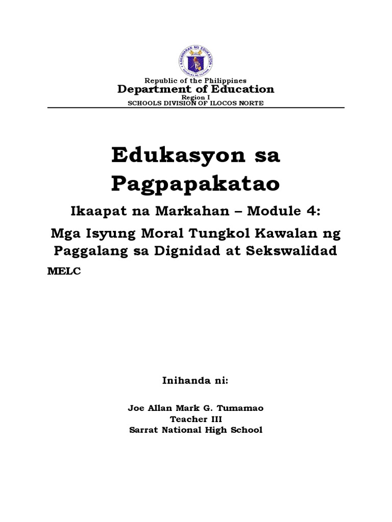 ESP-10-QUARTER-4-MODULE-4-Activity Sheets | PDF
