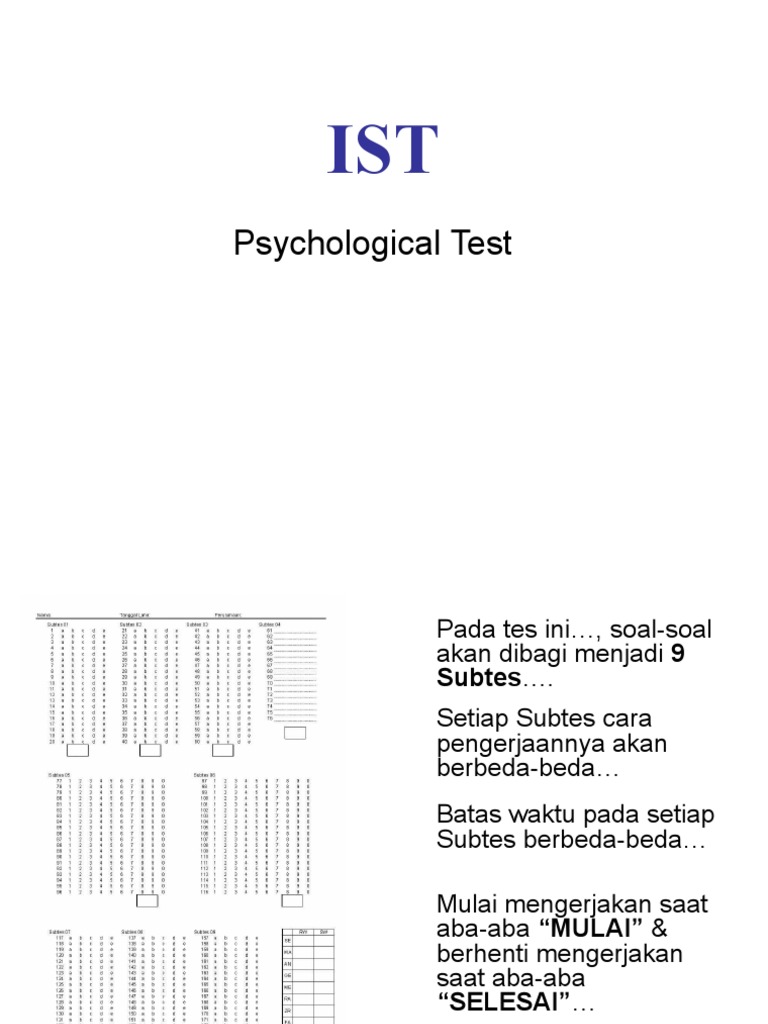 Instruksi Tes IST | PDF