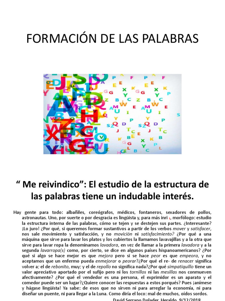 Formación de Las Palabras | PDF | Palabra | Cognición