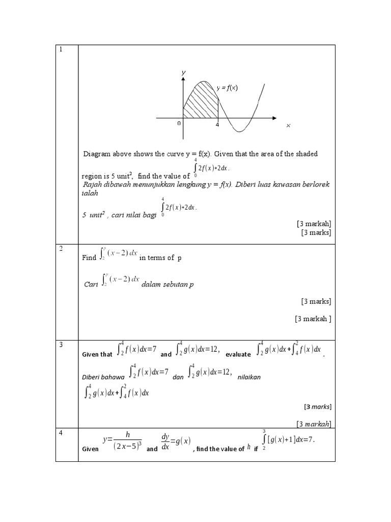 Finding Areas And Volumes From Graphs Pdf Mathematical Analysis