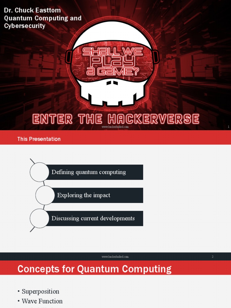 Easttom Quantum Computing Presentation | PDF | Quantum Computing | Cryptography