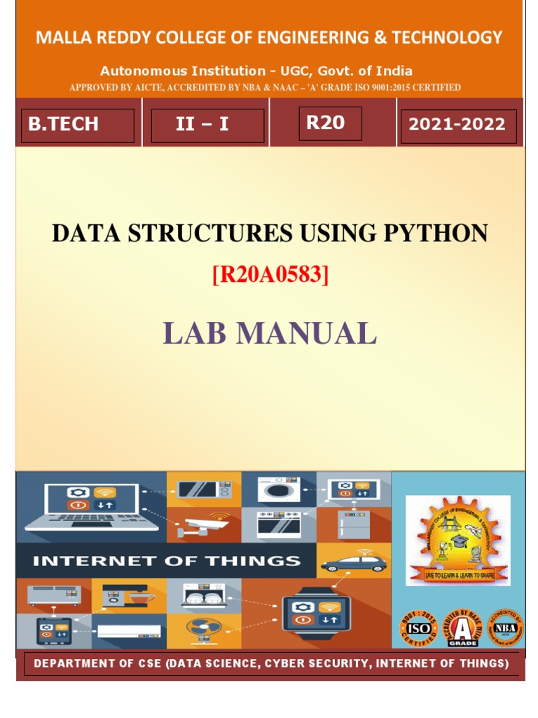 Data Structures Using Python Lab Manual R20a0583 Pdf Method Computer Programming Queue