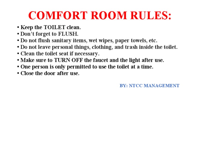 Comfort Room Rules | PDF