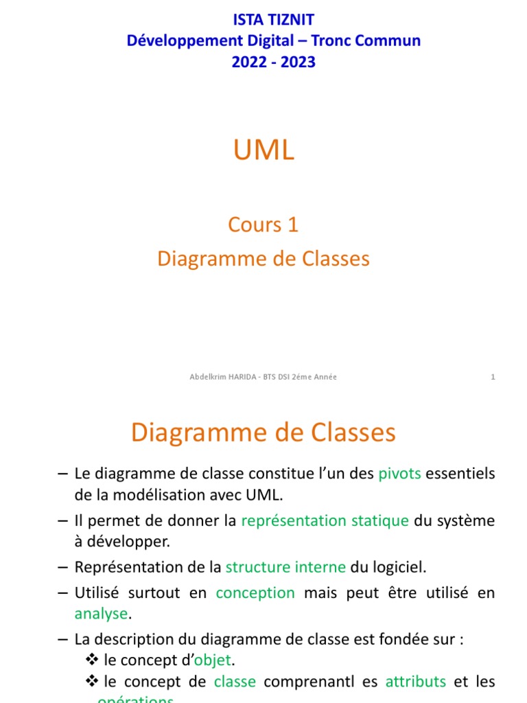 Cours1 - Diagramme de Classes | PDF | Classe (informatique) | Interface (Informatique)