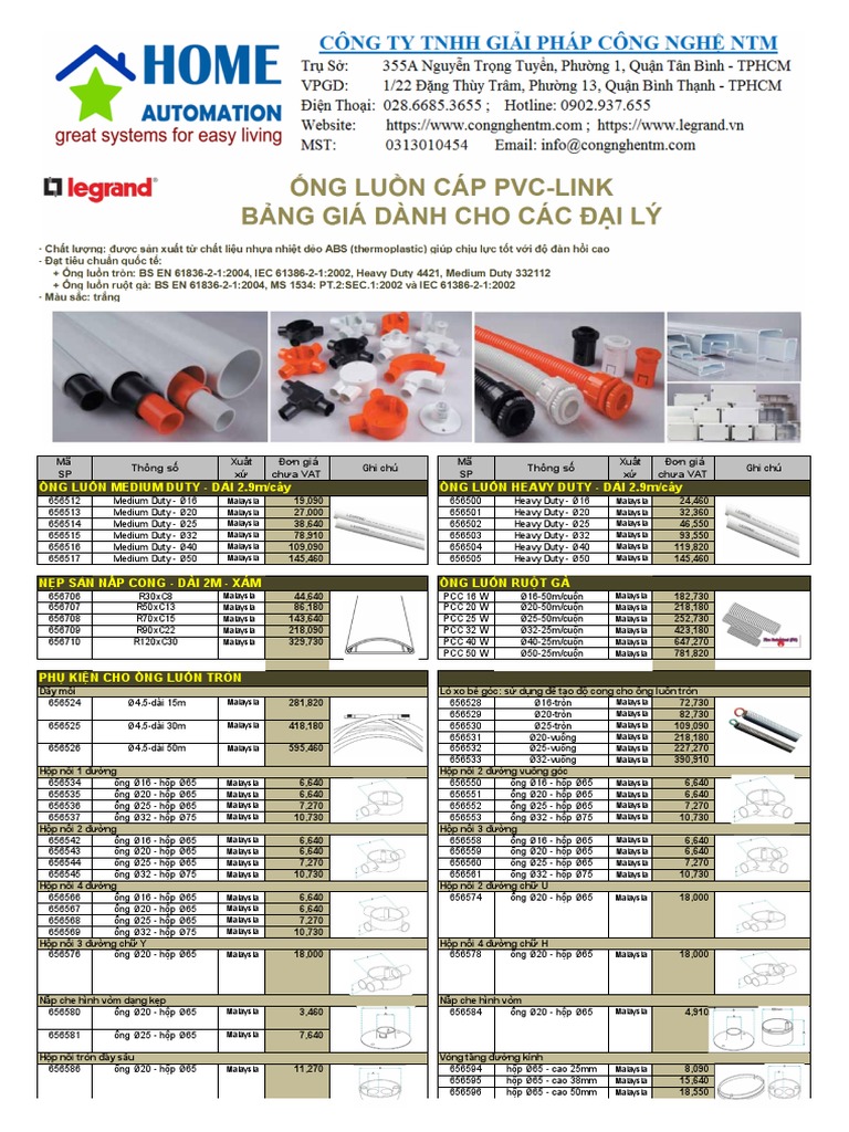 Bang Gia Legrand PVC Link Conduit NTM | PDF