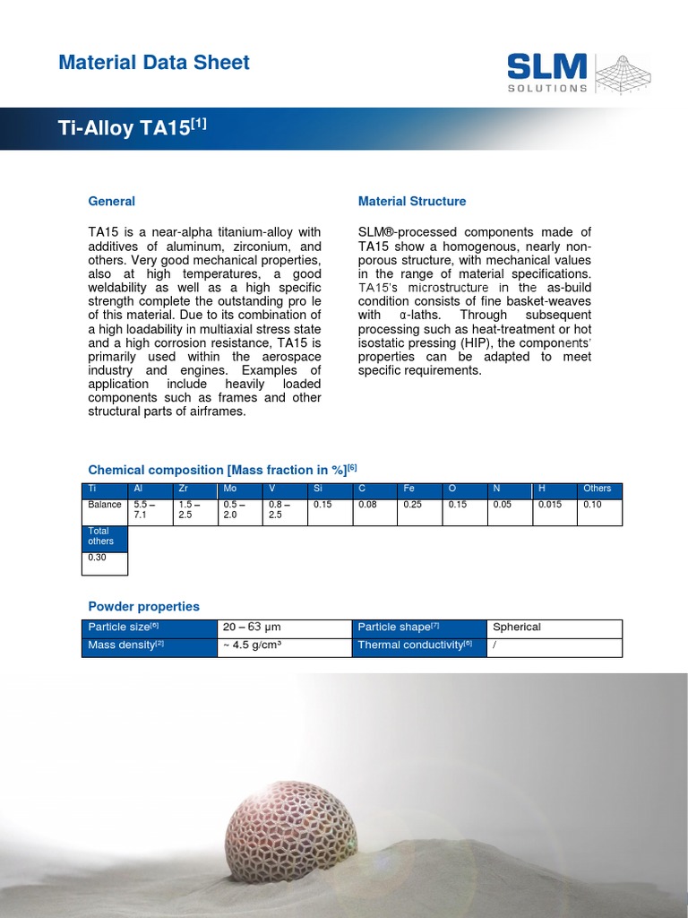 Mds Ti-Alloy Ta15 0720 en | PDF | Strength Of Materials | Microstructure