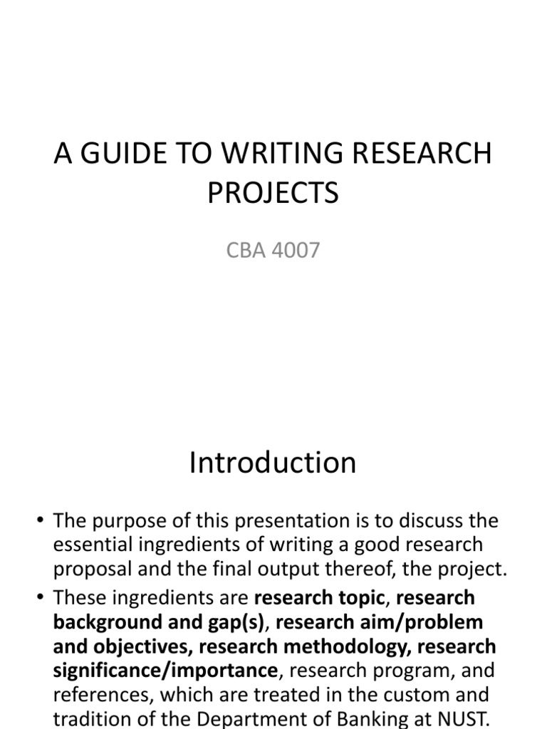 A Guide To Writing Research Projects - pptx-1 | PDF | Hypothesis | Validity (Statistics)