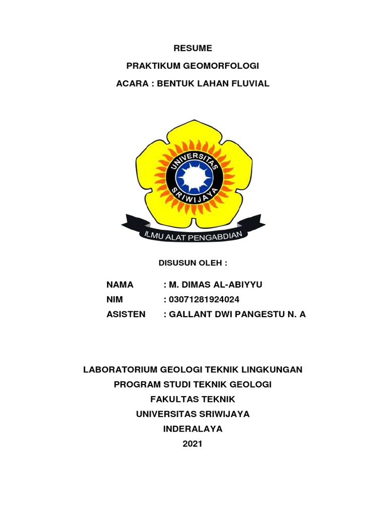 M Dimas Al-Abiyyu - Resume Bentuk Lahan Fluvial | PDF