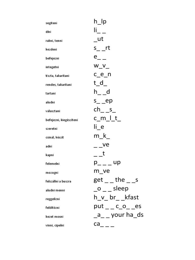 Angol Szavak - Igék... | PDF