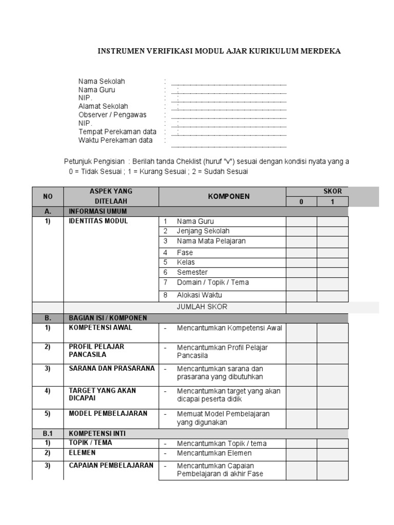 Supervisi Modul Ajar | PDF