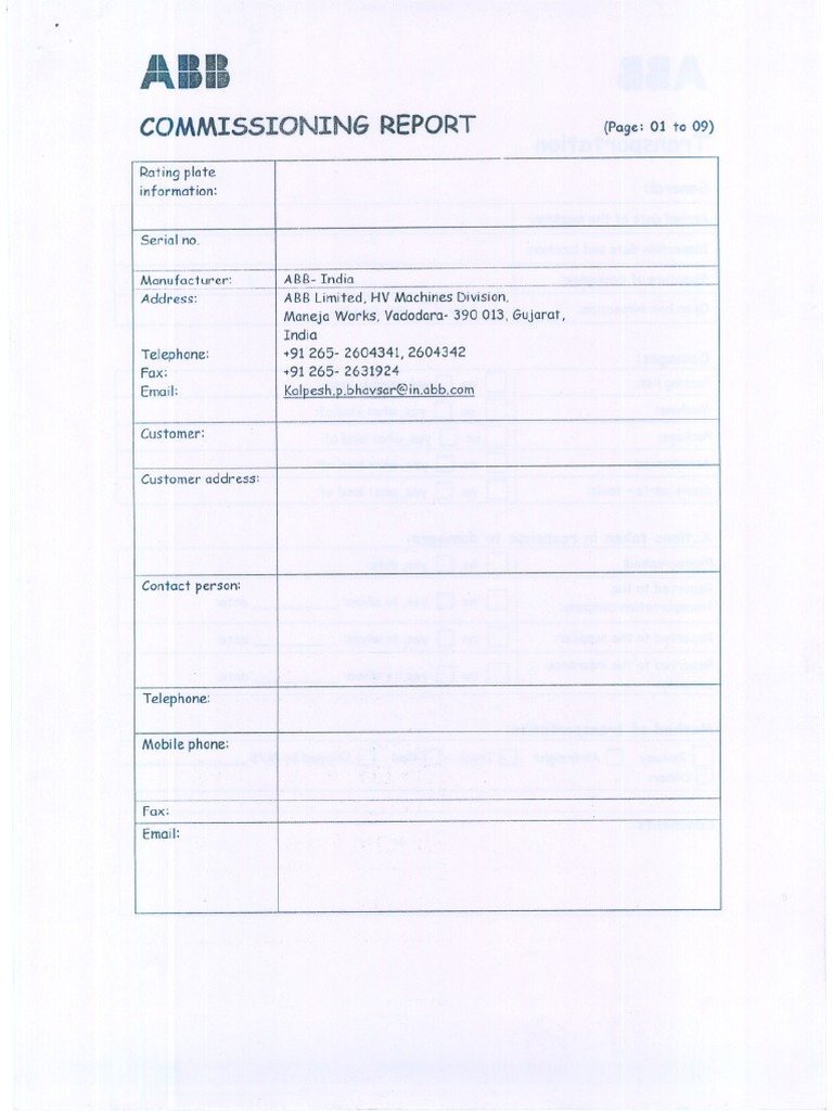 Commissioning Format | PDF