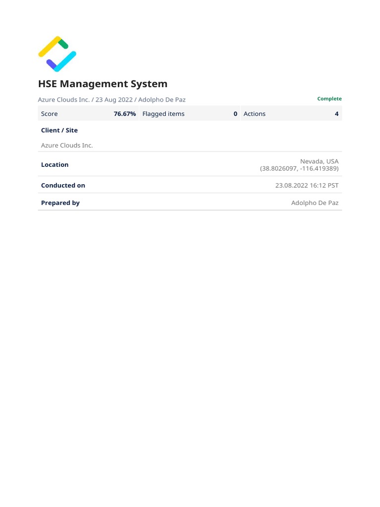 Hse Management System Template Pdf Occupational Safety And Health