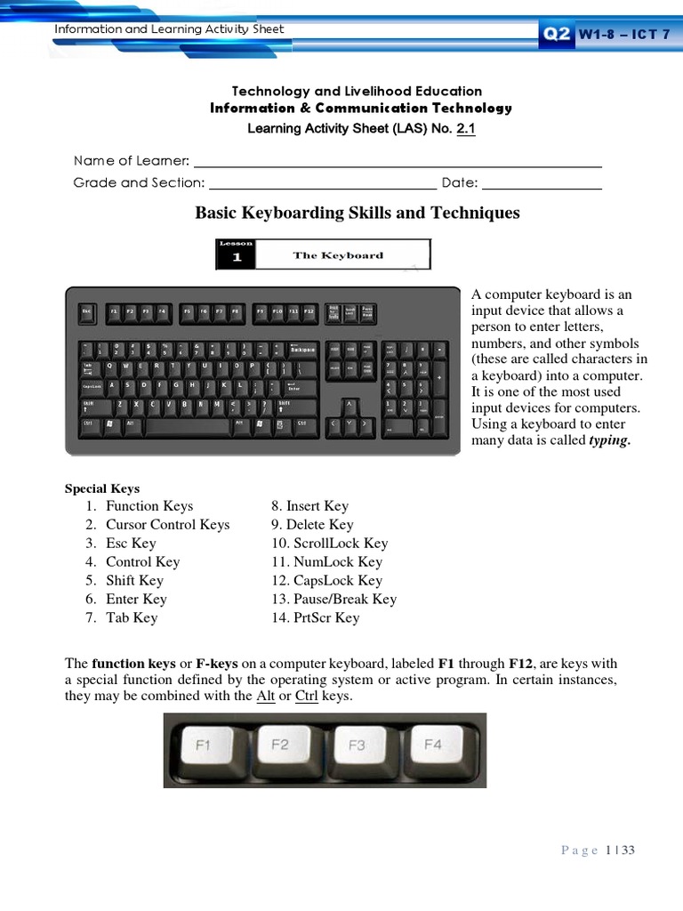 Ict Las Q2 | PDF | Computer Keyboard | Microsoft Word